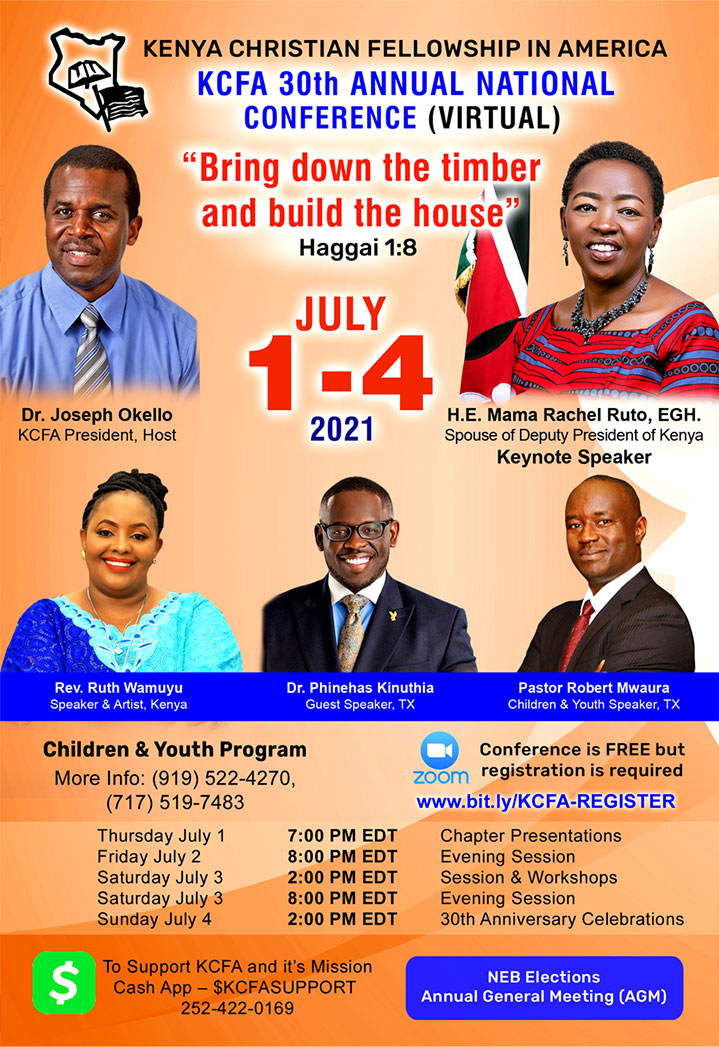 KCFA 30th Annual National Conference (VIRTUAL) - Kenya Christian Fellowship in America